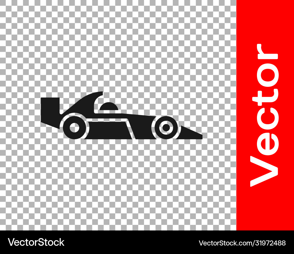 Black formula 1 racing car icon isolated Vector Image