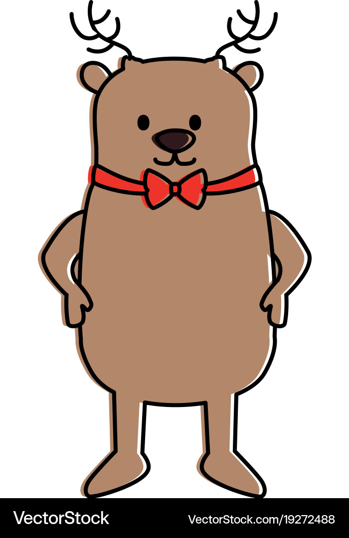 Cute reindeer christmas character Royalty Free Vector Image