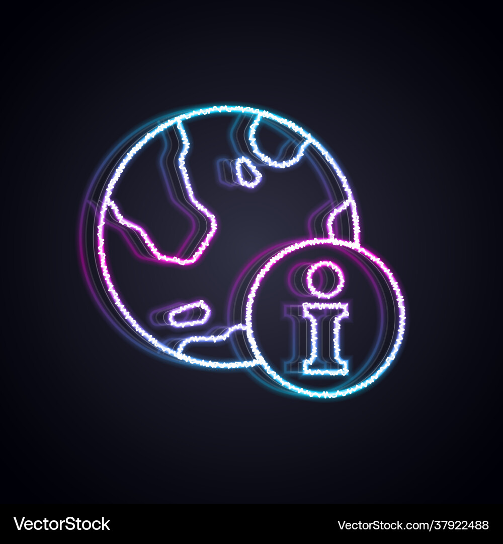 Glowing neon line information icon isolated Vector Image