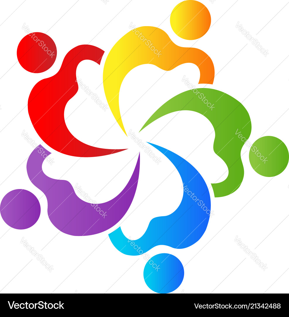 Heart group team people logo Royalty Free Vector Image