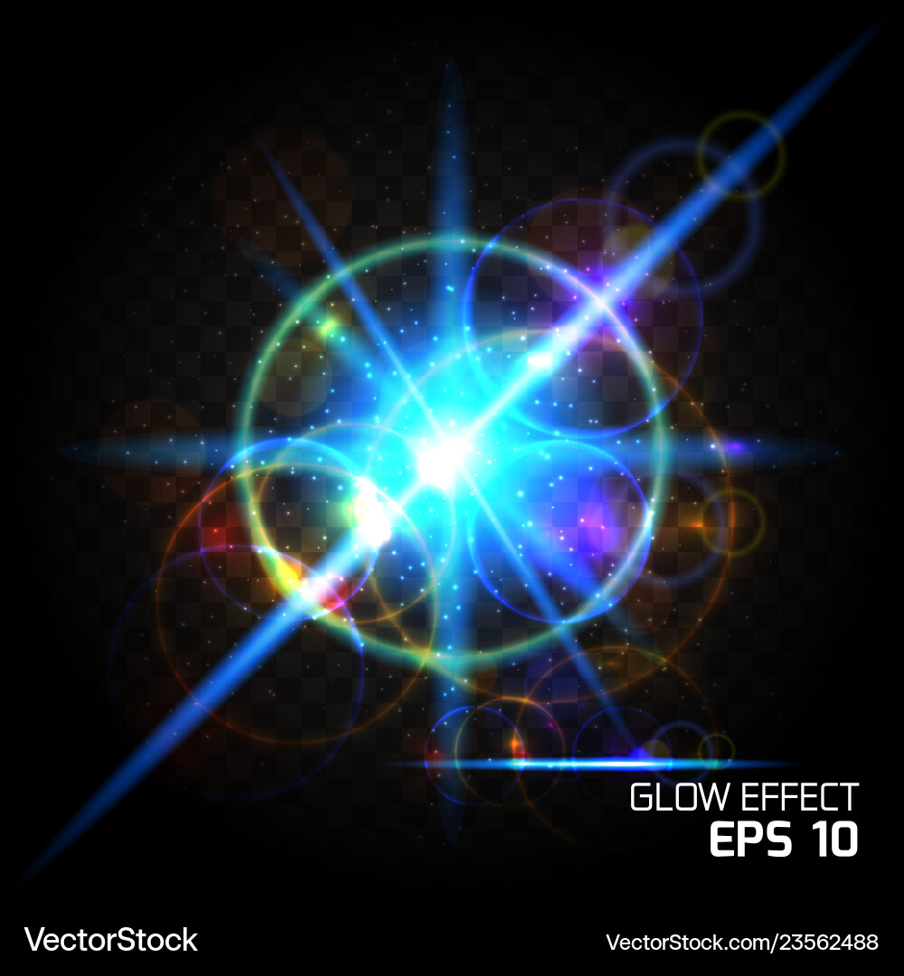 Influence of particle bright lighting effects Vector Image