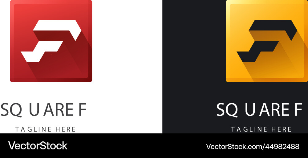 Letter f logo design template with square shape Vector Image