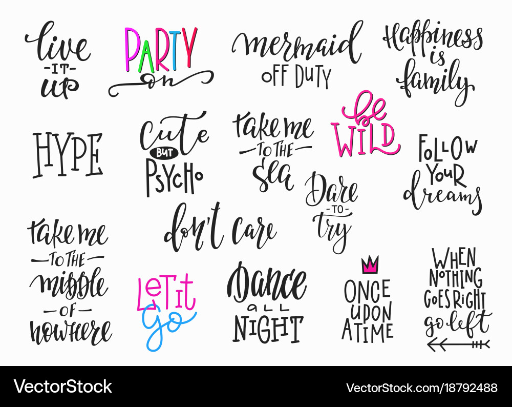 Lettering photography overlay set Royalty Free Vector Image