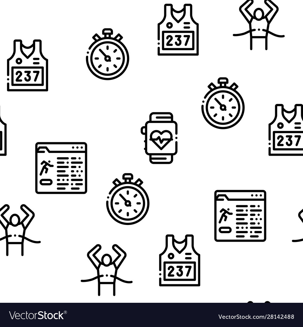 Marathon seamless pattern Royalty Free Vector Image