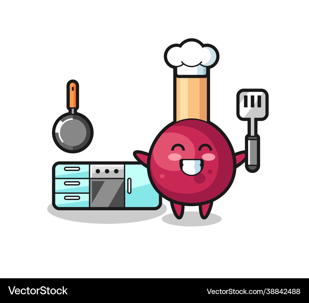 Matches character as a chef is cooking Royalty Free Vector
