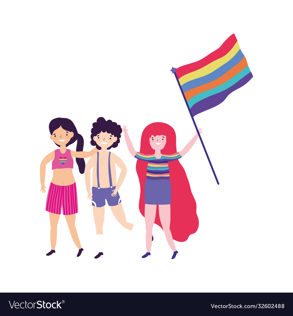 Pride parade lgbt community men and woman Vector Image