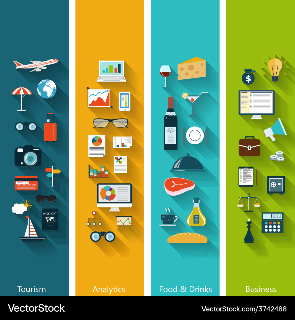 Set of modern concept banners Royalty Free Vector Image