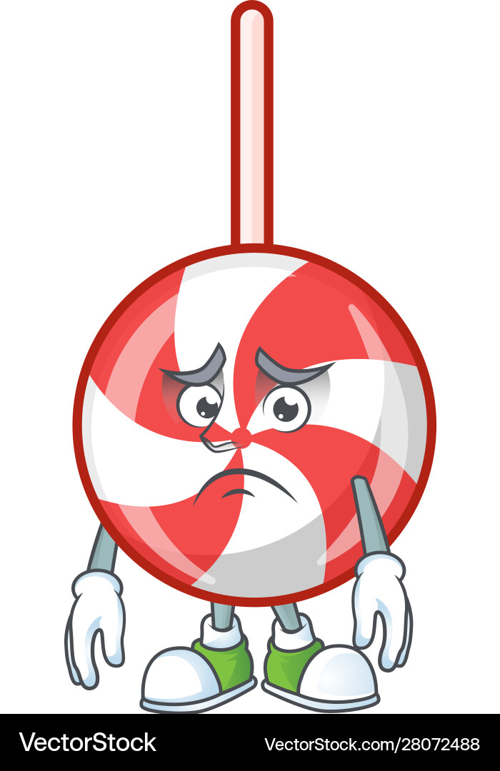 Striped peppermint candy cartoon character showing