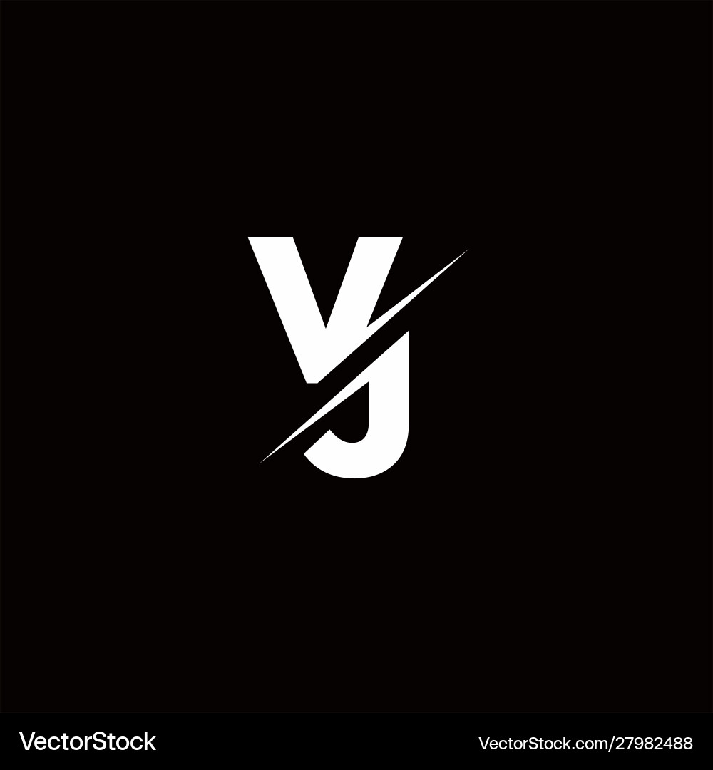 Vj logo letter monogram slash with modern Vector Image