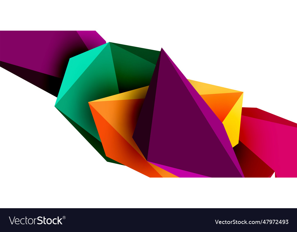 3d low poly triangle design elements Royalty Free Vector