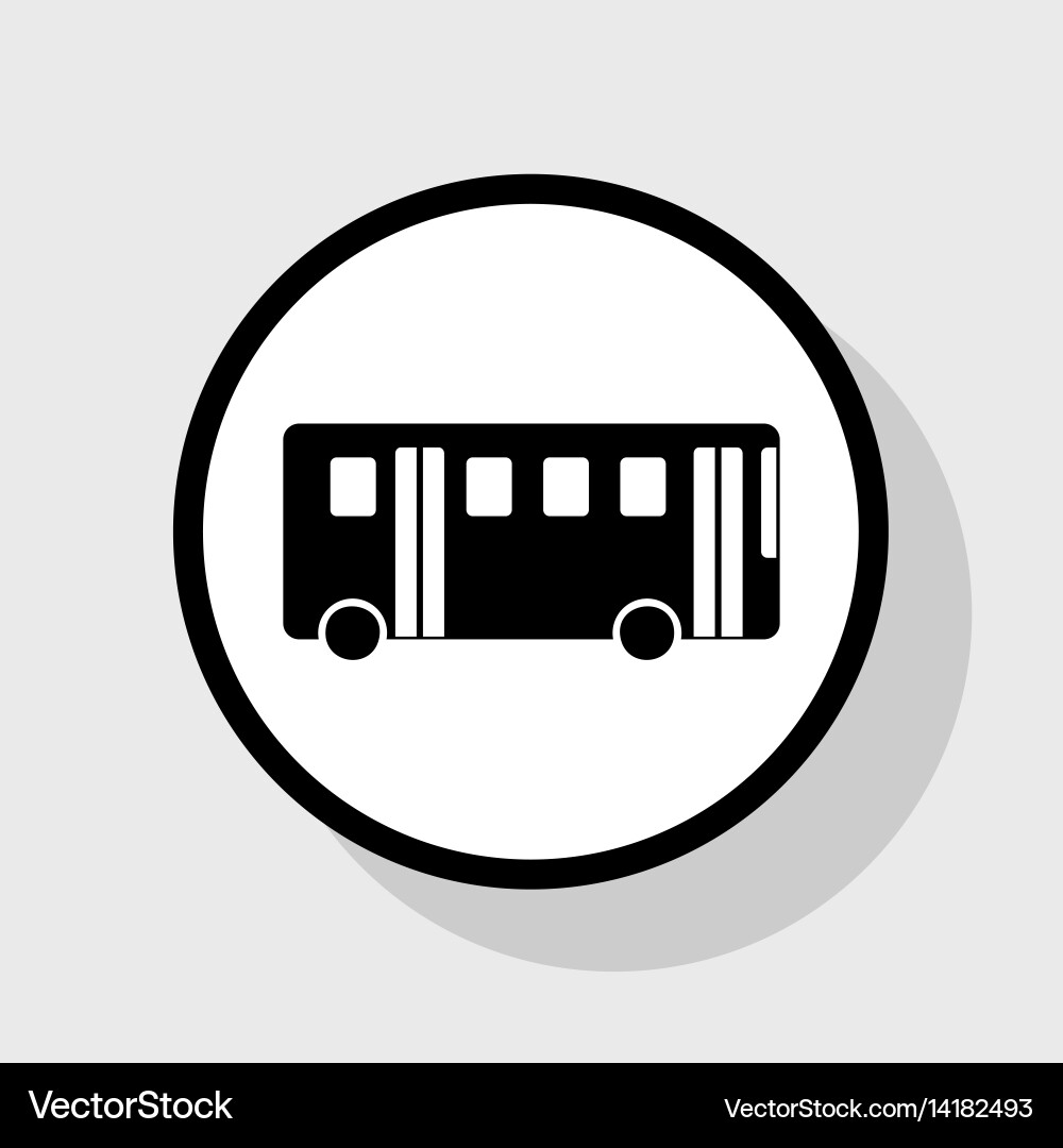 Bus simple sign flat black icon in white Vector Image