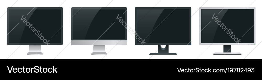 Computer monitor screen mockup with a perspective Vector Image