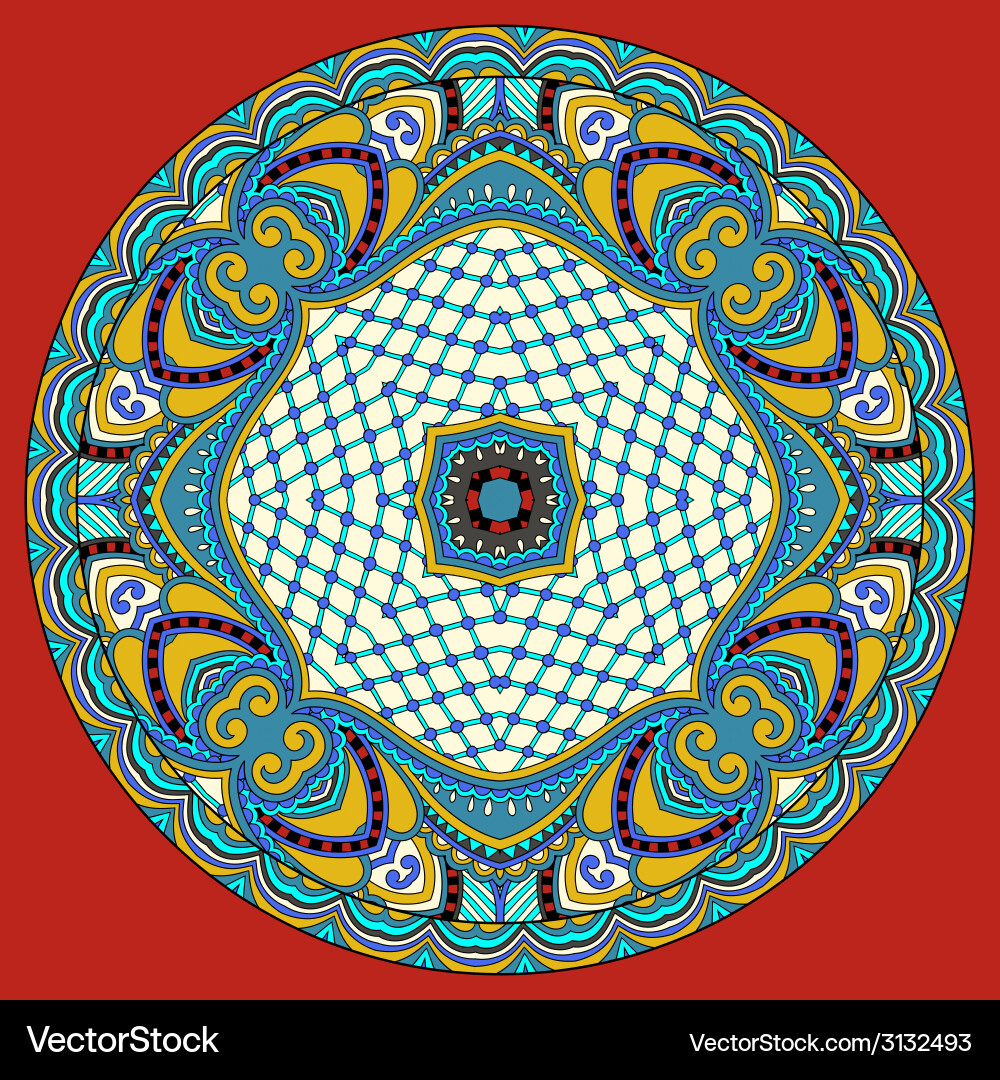 Decorative design of circle dish template round Vector Image