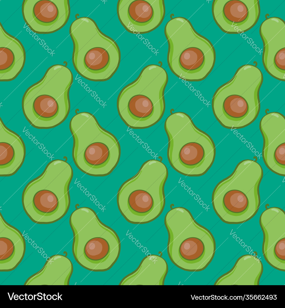 Green avocado seamless pattern on a Royalty Free Vector