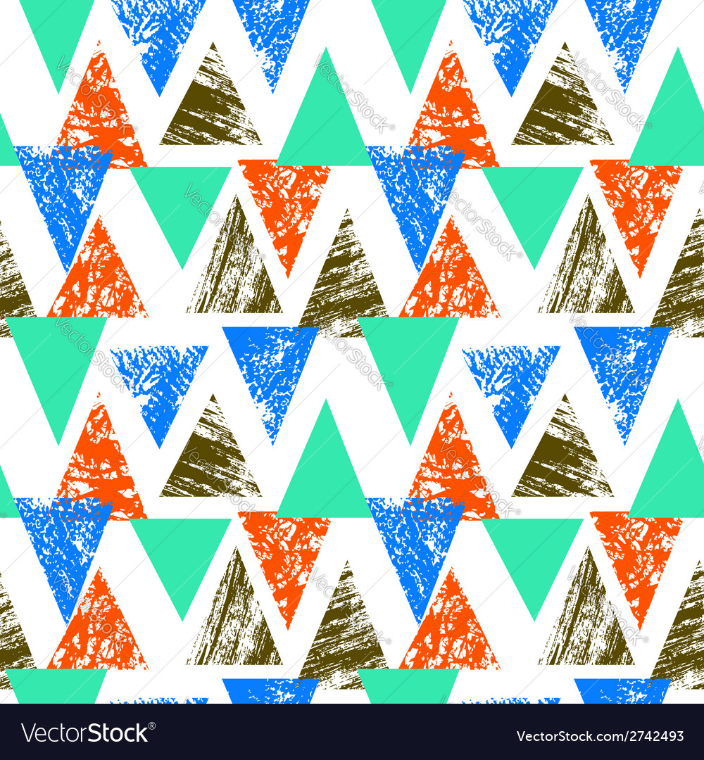 Hand painted bold pattern with triangles Vector Image