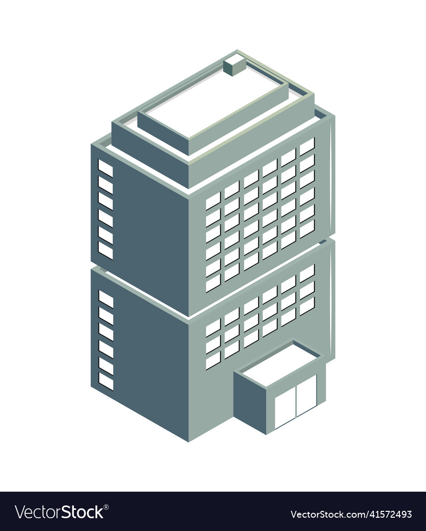 Isometric city building Royalty Free Vector Image Isometric city building Royalty Free Vector Image