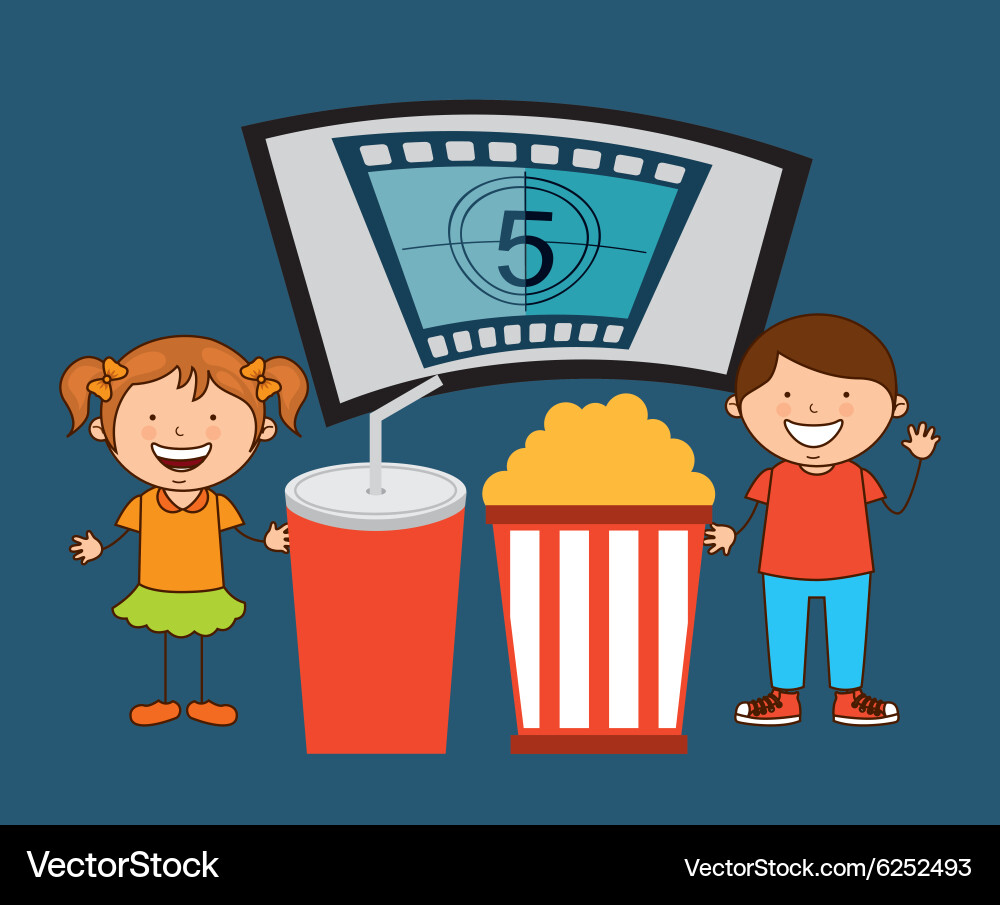 Kids moviegoers Royalty Free Vector Image - VectorStock