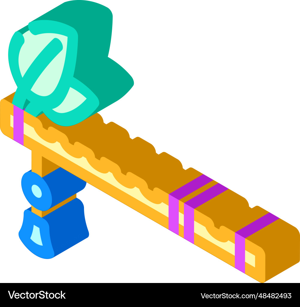 Krishna flute hinduism isometric icon Royalty Free Vector