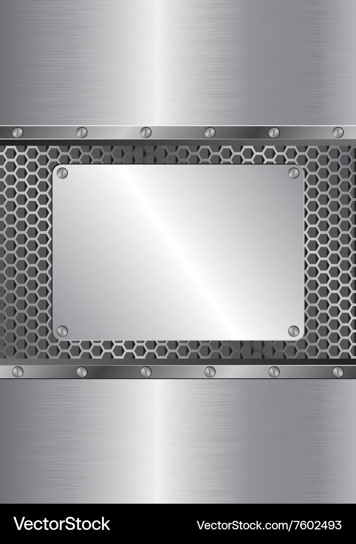 Metallic background with steel plate Royalty Free Vector