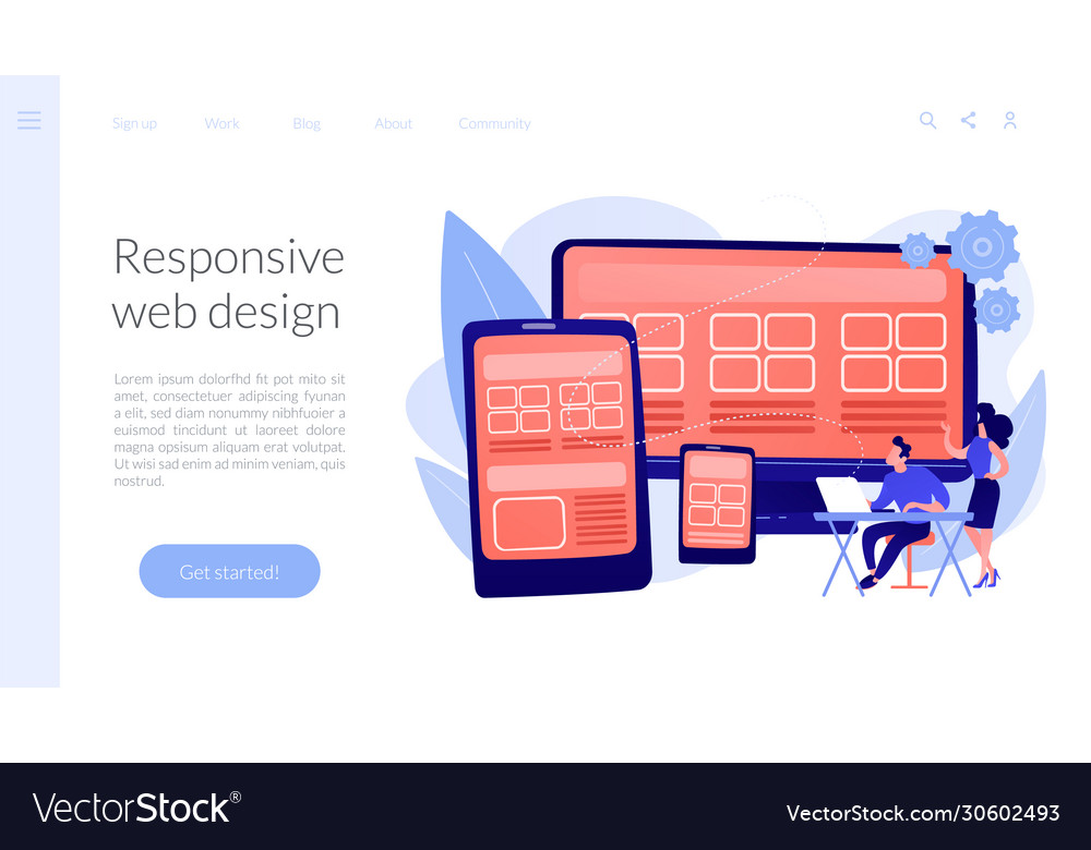 Responsive web design concept landing page Vector Image
