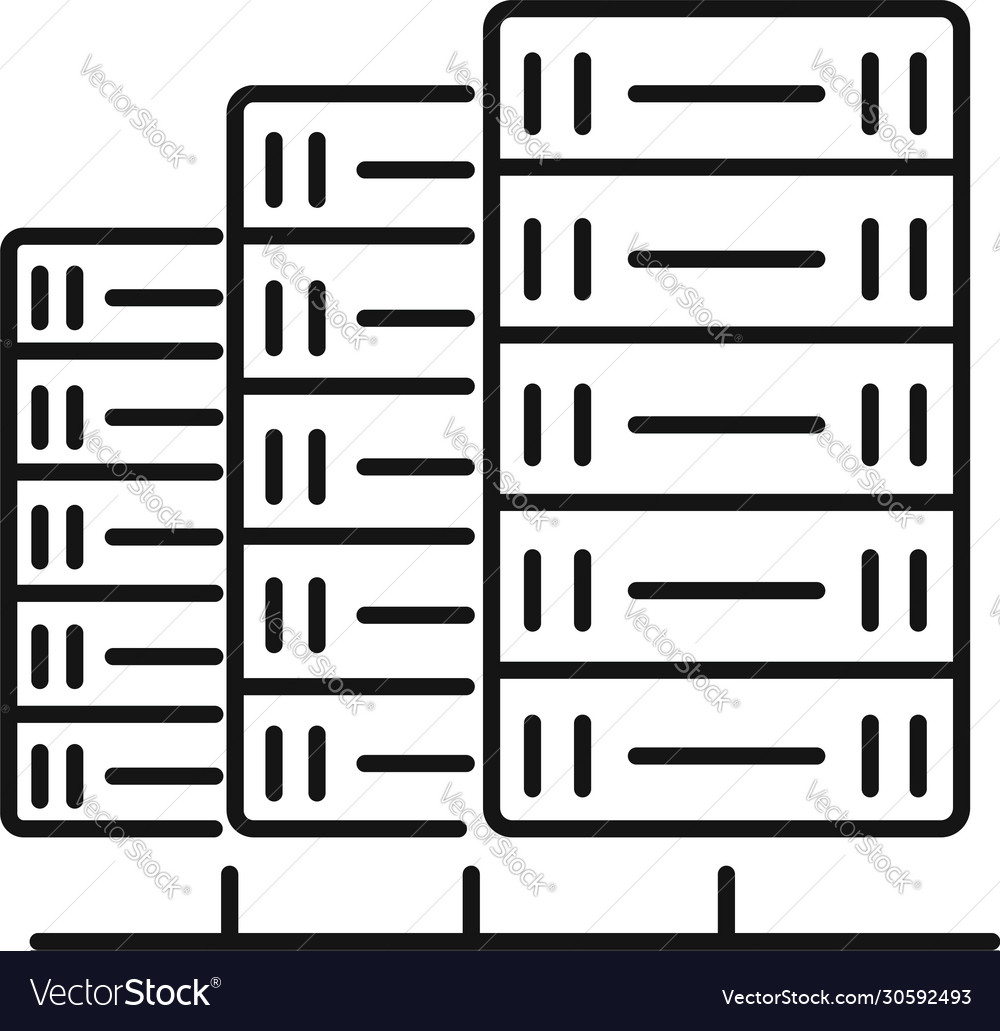 Server data icon outline style Royalty Free Vector Image