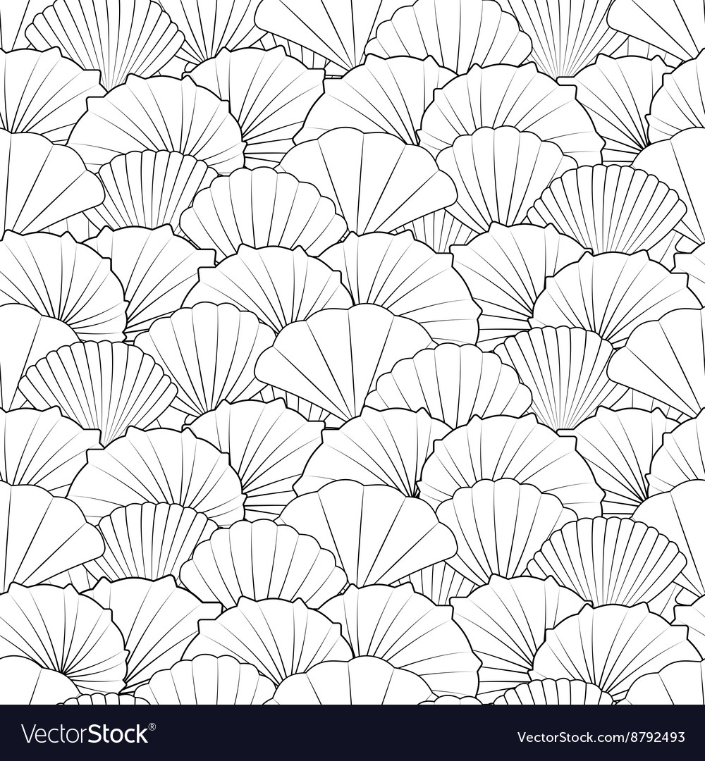 Shells seamless pattern Royalty Free Vector Image