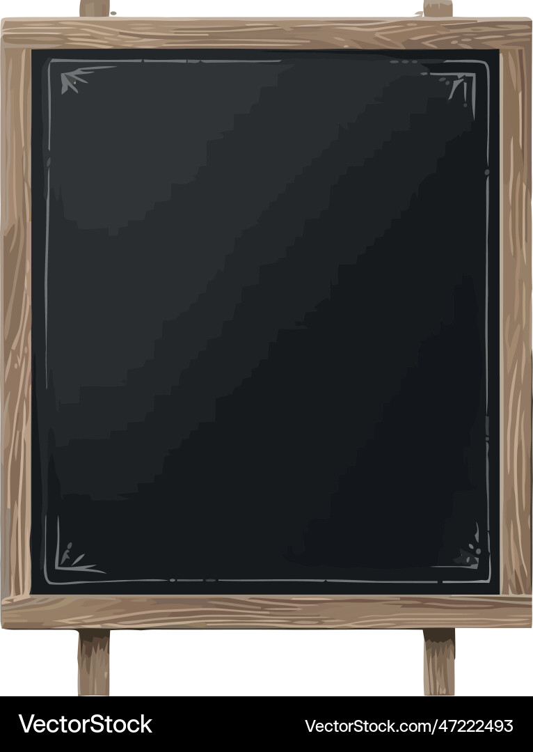 Wooden frame with blank blackboard isolated Vector Image