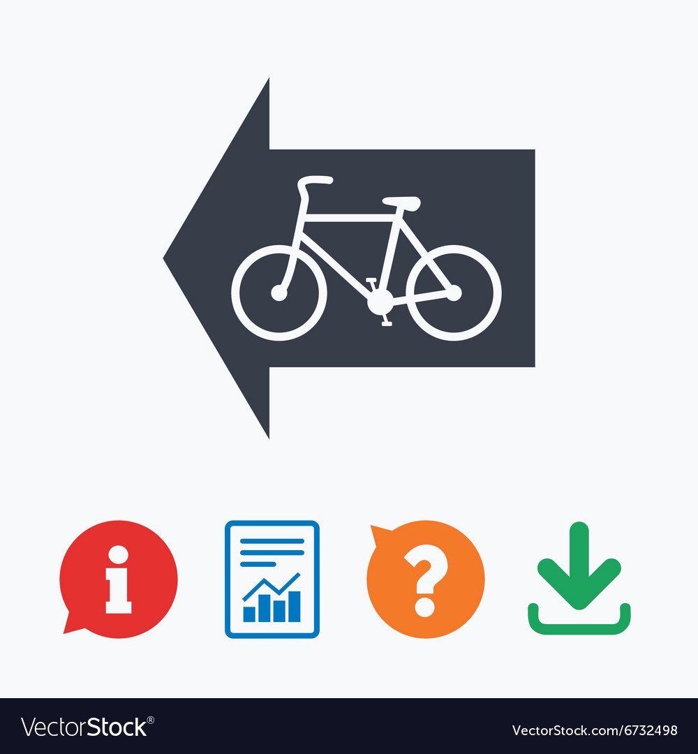 Bicycle Path Trail Sign Icon Cycle Royalty Free Vector Image