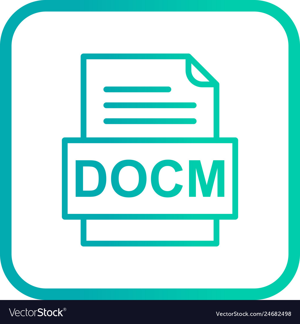 Docm file document icon Royalty Free Vector Image