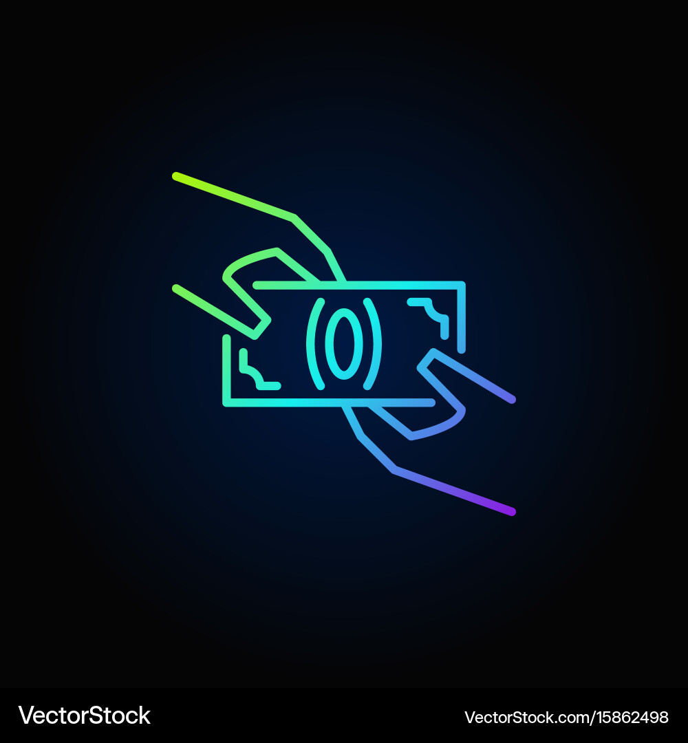 Dollar in hands colorful icon Royalty Free Vector Image