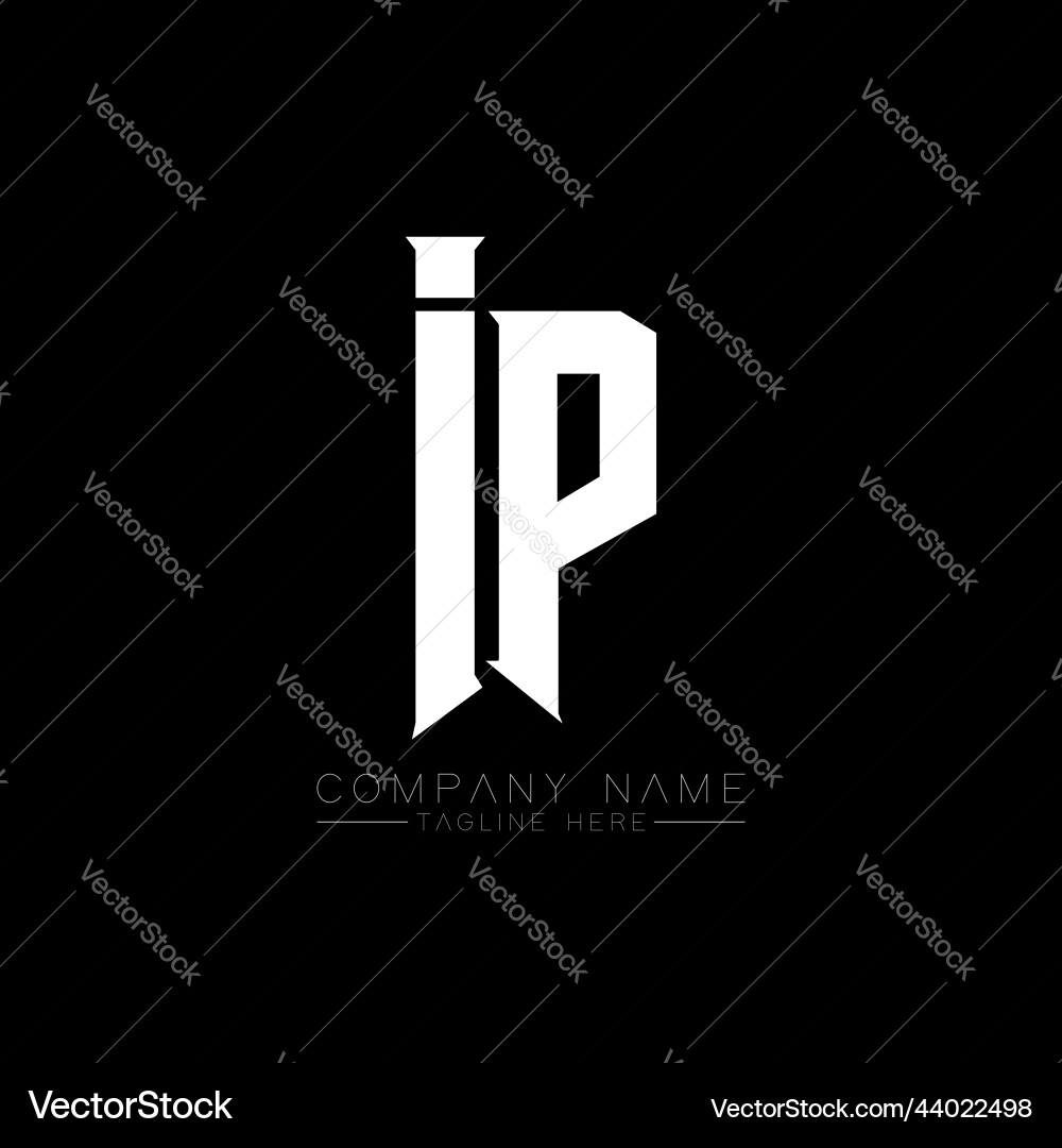 Ip letter logo design initial letters gamings Vector Image