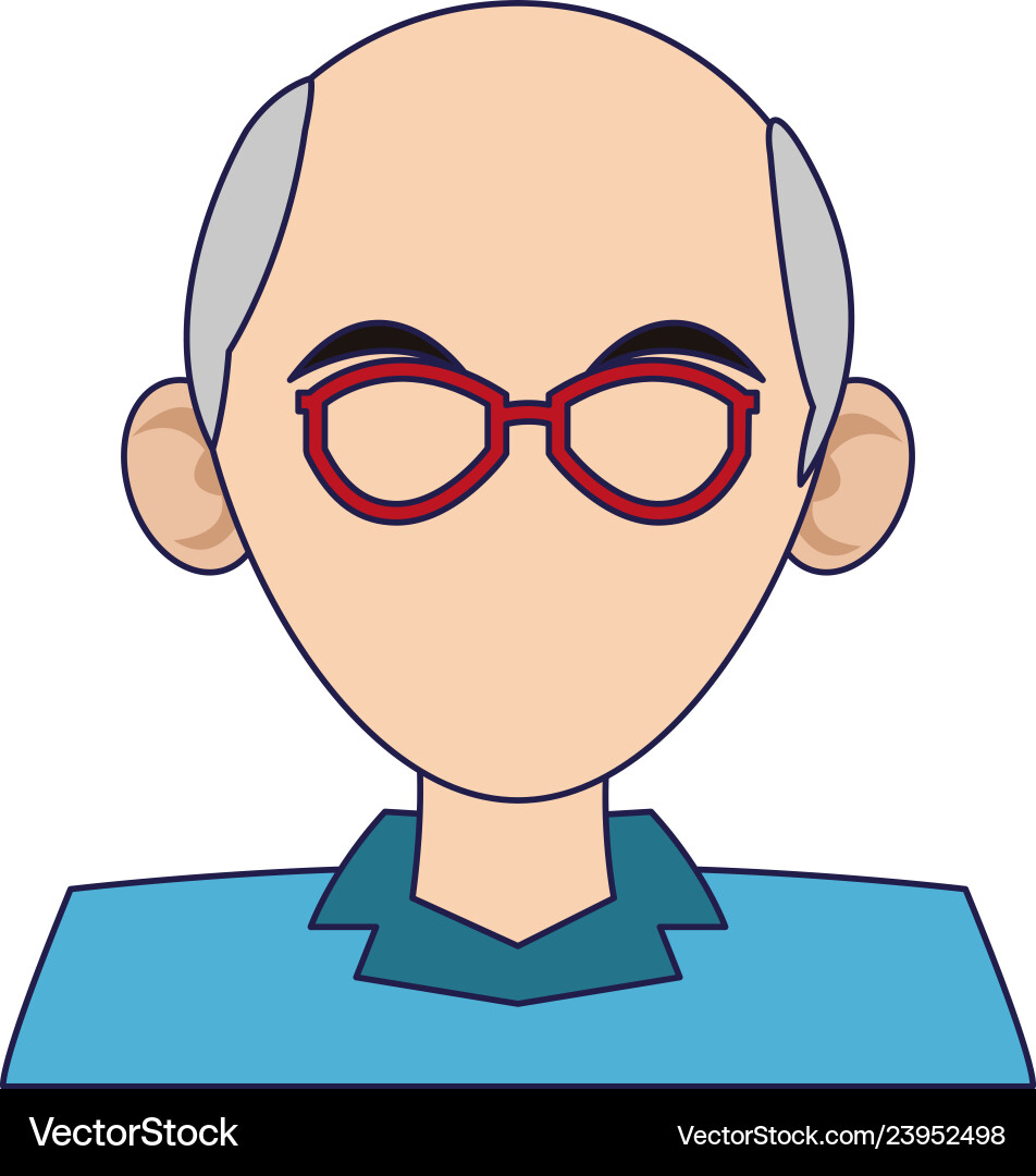 Man faceless profile cartoon blue lines Royalty Free Vector