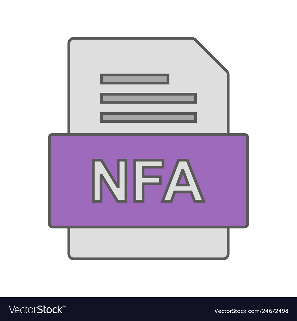 Nfa file document icon Royalty Free Vector Image