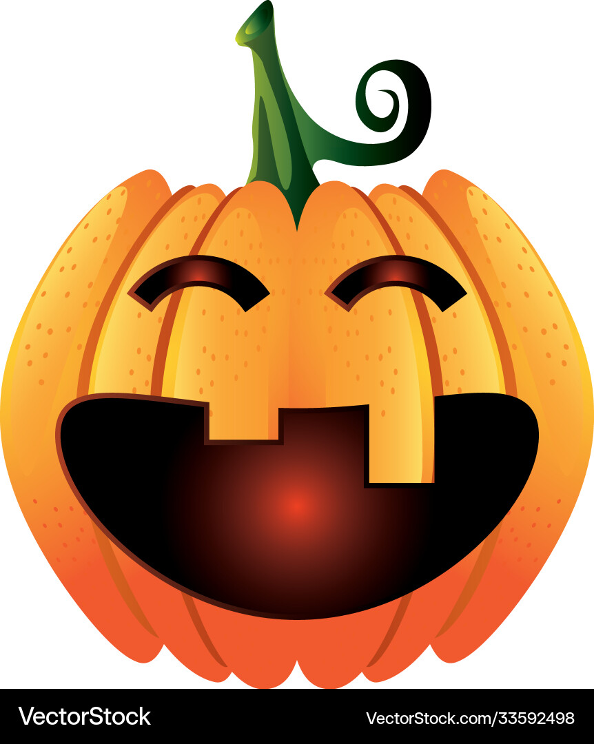 Pumpkin with smiling face for halloween on white Vector Image