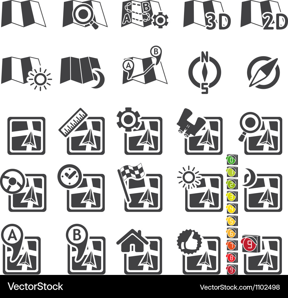Set of navigational icons Royalty Free Vector Image