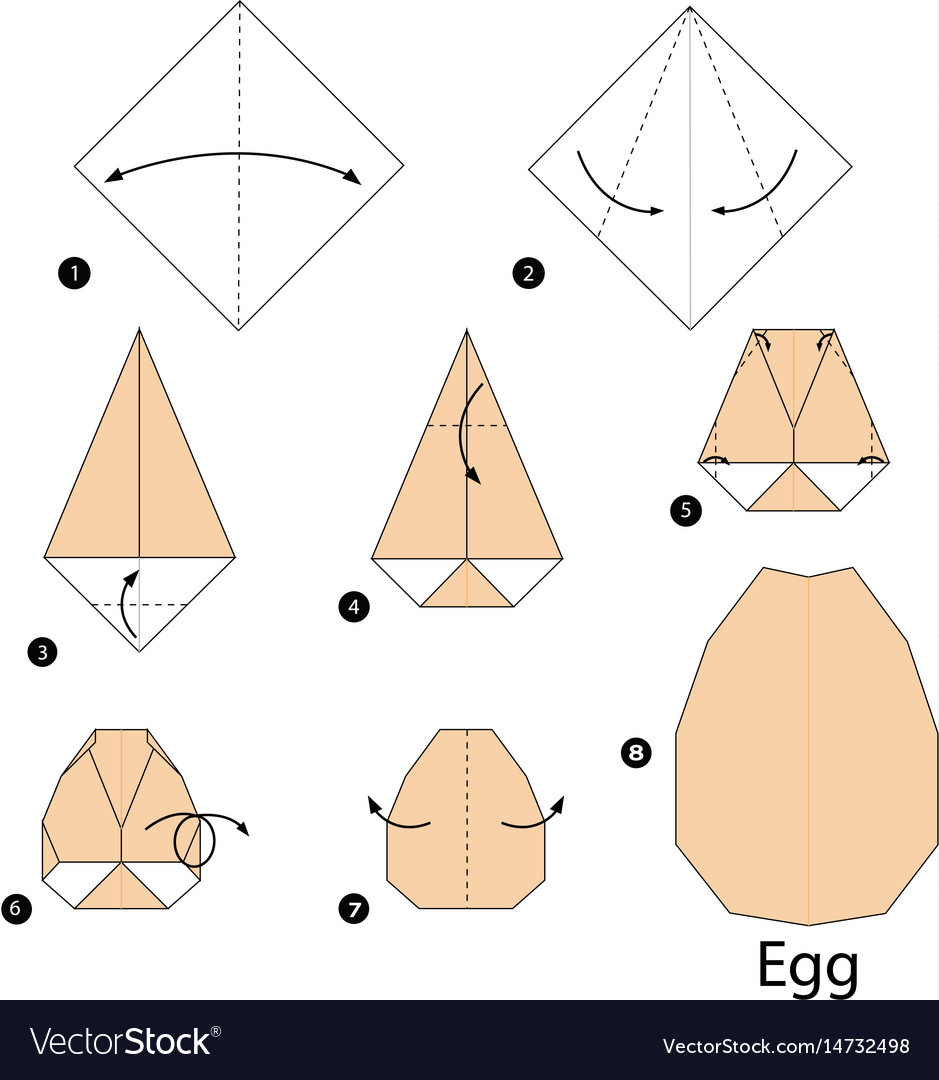 Step by instructions how to make origami Vector Image