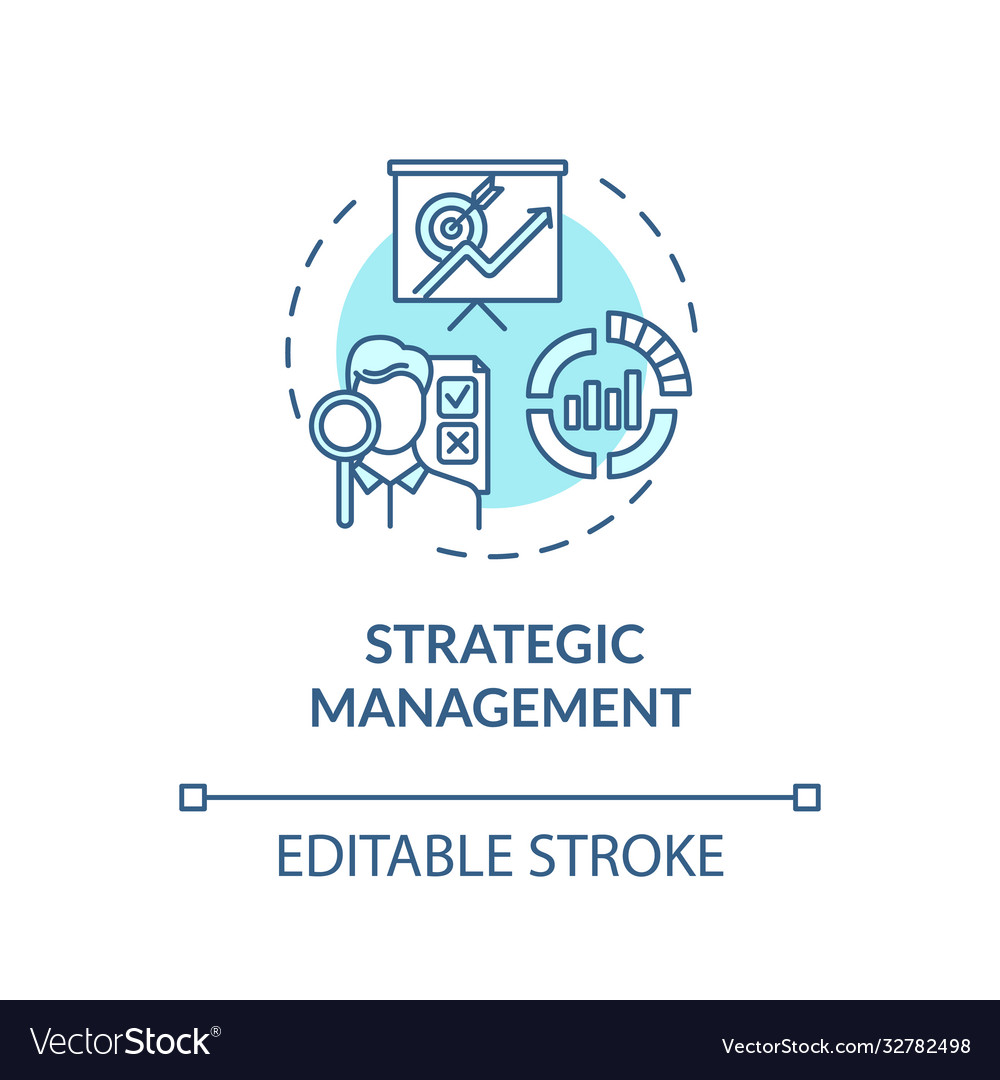 Strategic management turquoise concept icon Vector Image Strategic management turquoise concept icon Vector Image