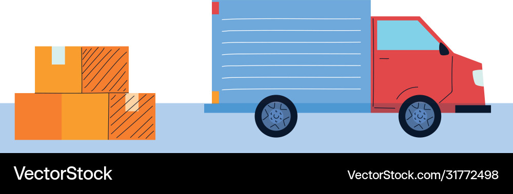 Transport merchandise for stores with location Vector Image