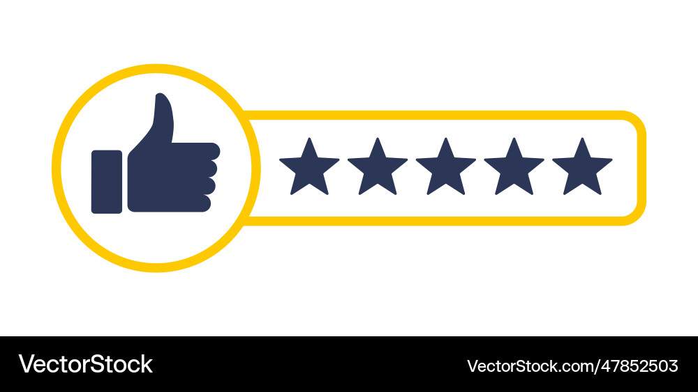 5 star customer review quality rate satisfaction Vector Image