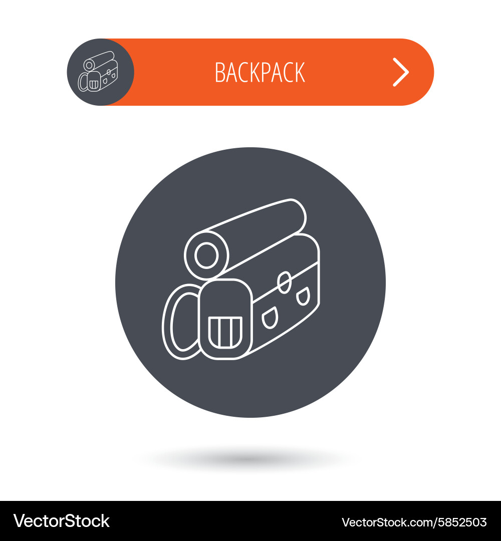 Backpack icon travel equipment sign Royalty Free Vector
