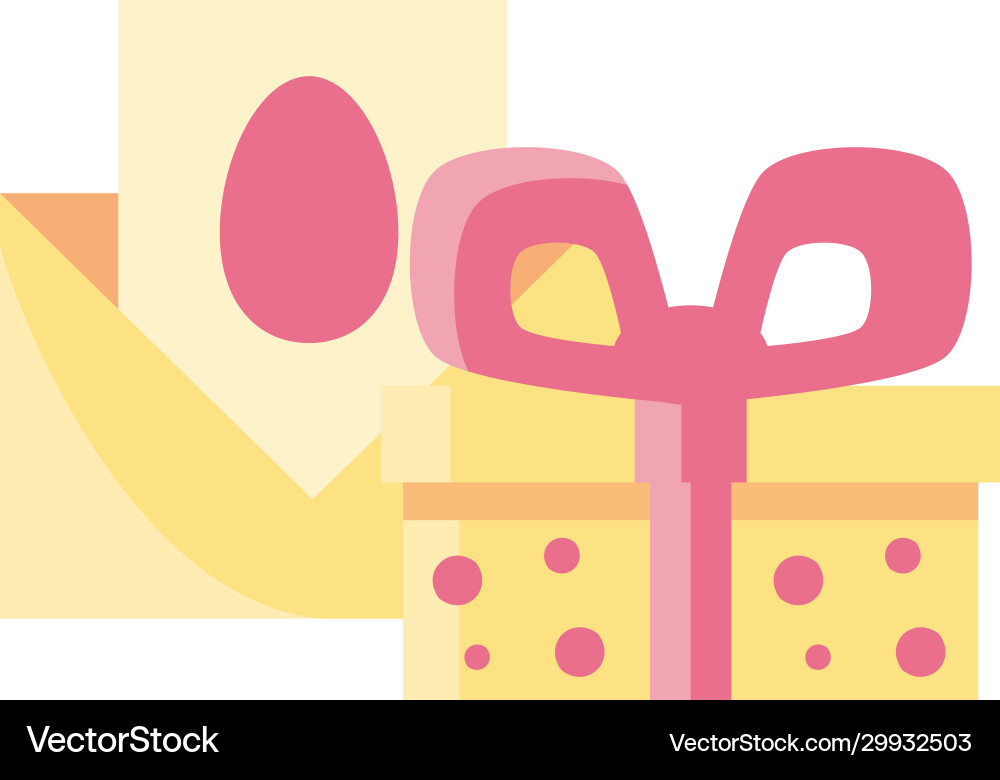 Gift box with decorative ribbon on white Vector Image