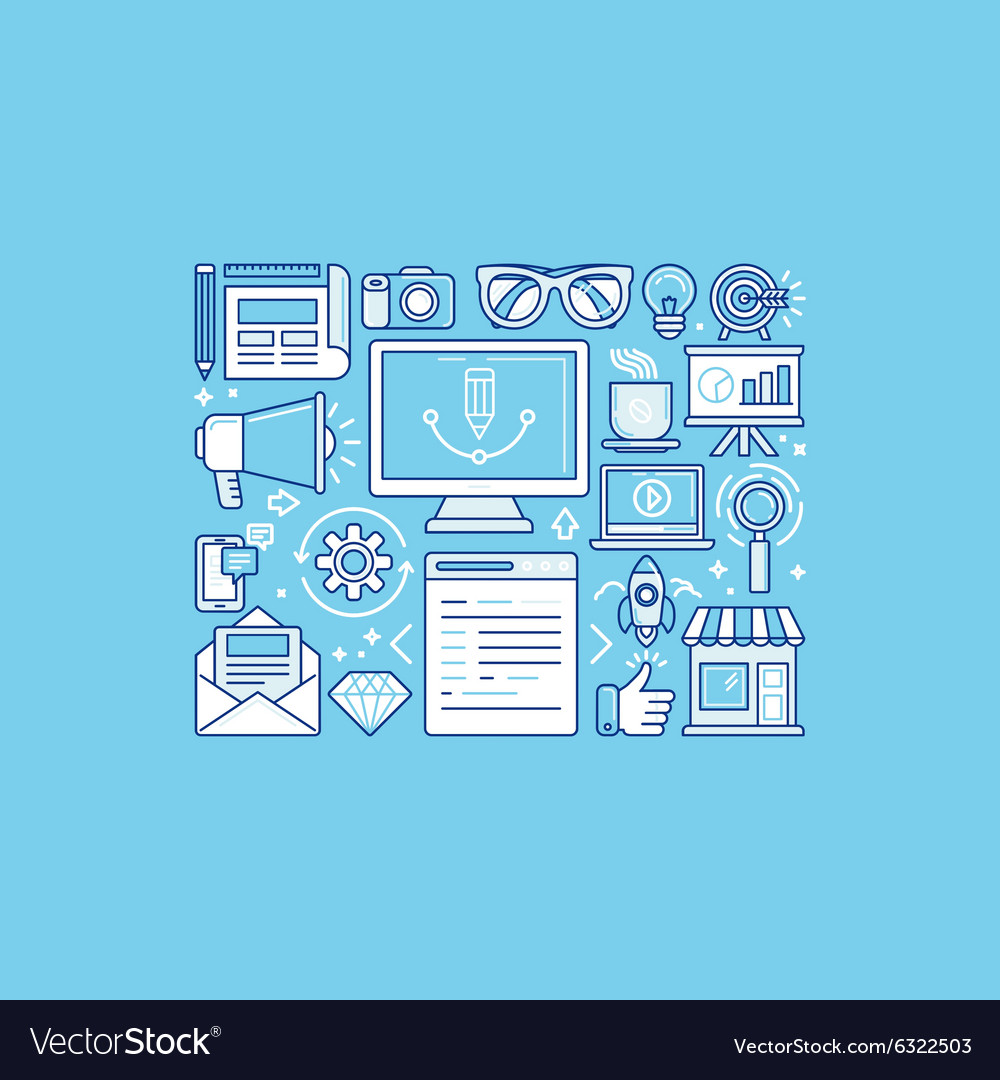 Graphic design process Royalty Free Vector Image