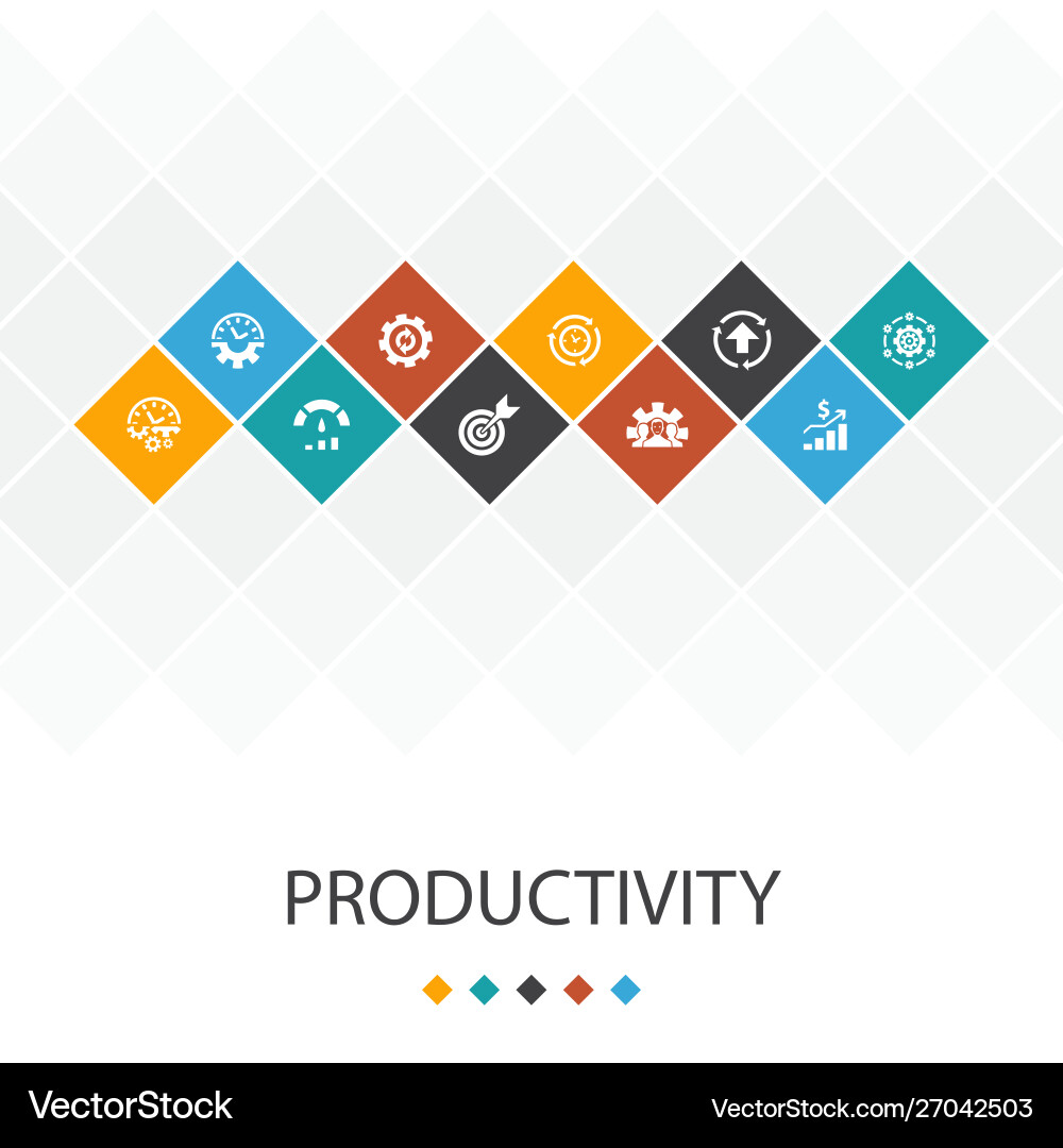 Productivity trendy ui template infographics Vector Image