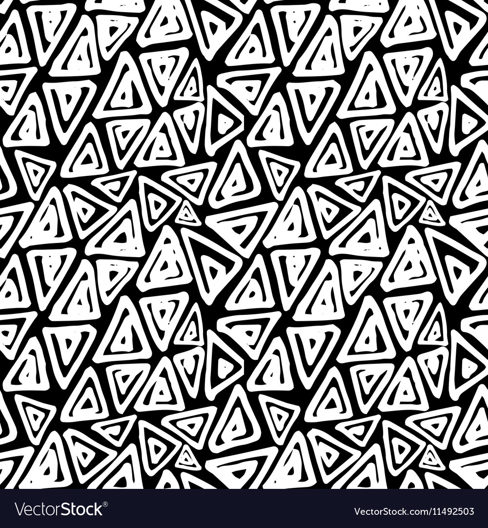 Seamless hand drawn triangle pattern Royalty Free Vector