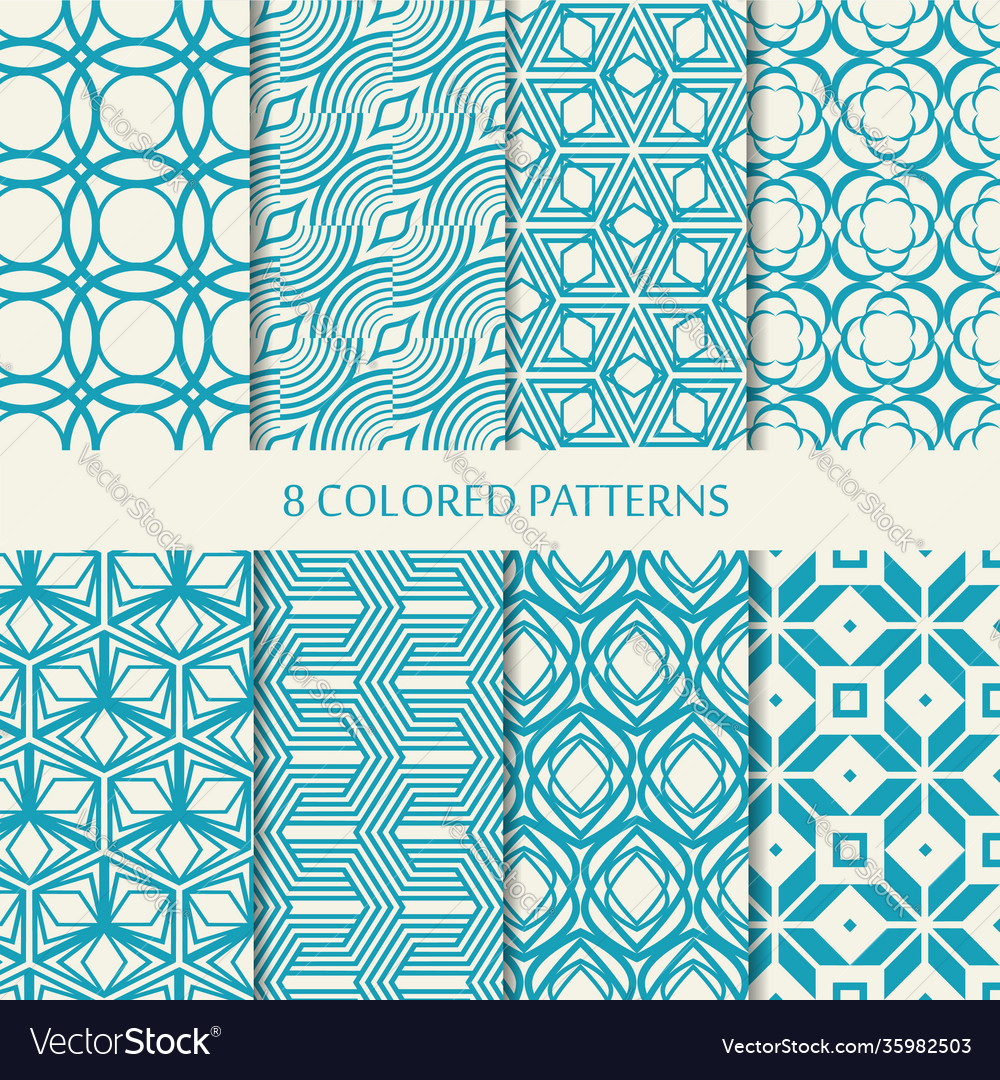 Set eight seamless chevron patterns Royalty Free Vector