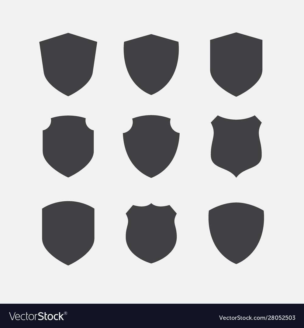 Shield icon set Royalty Free Vector Image - VectorStock