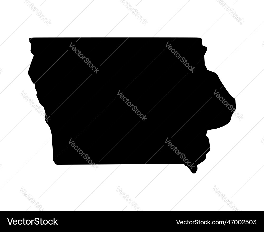 Us state map iowa silhouette symbol Royalty Free Vector