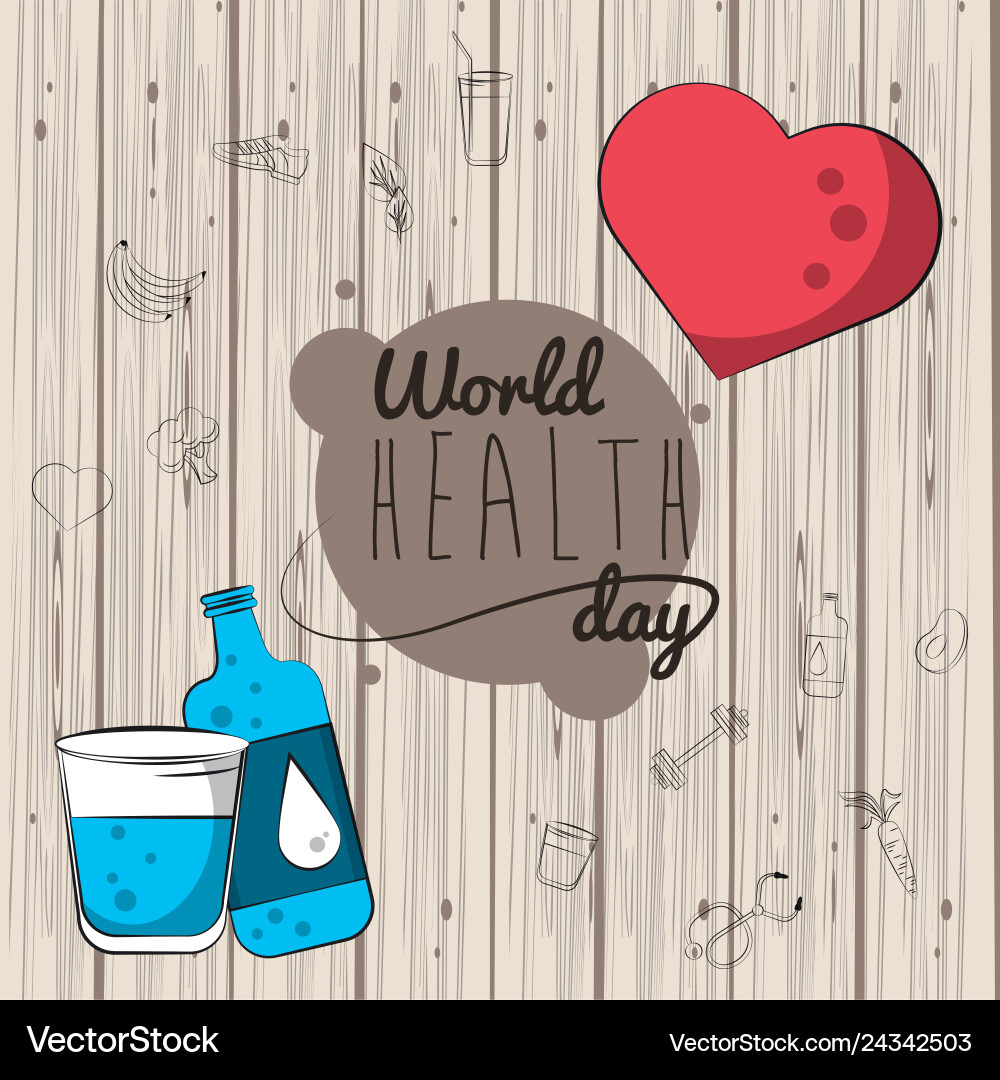 World healthy day card Royalty Free Vector Image