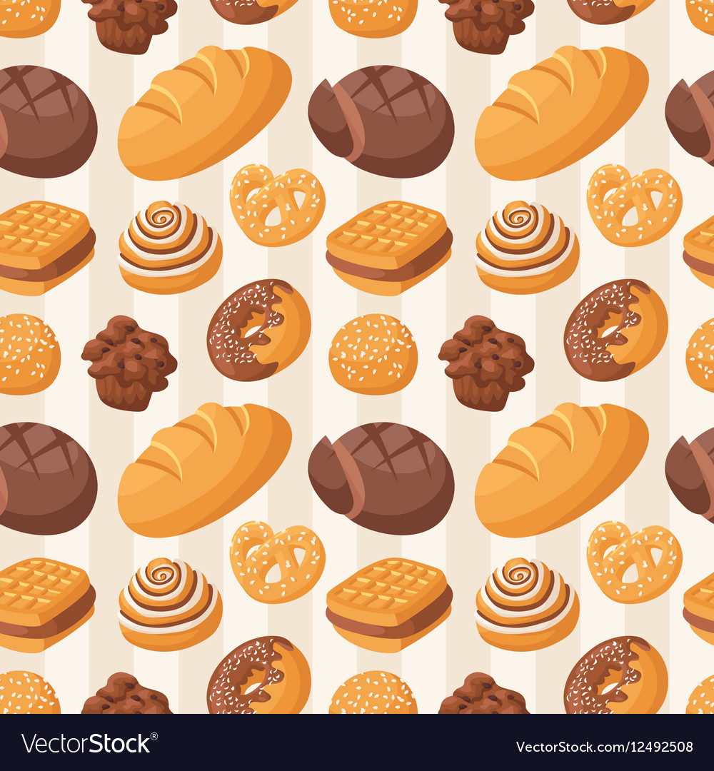 Bakery seamless pattern Royalty Free Vector Image