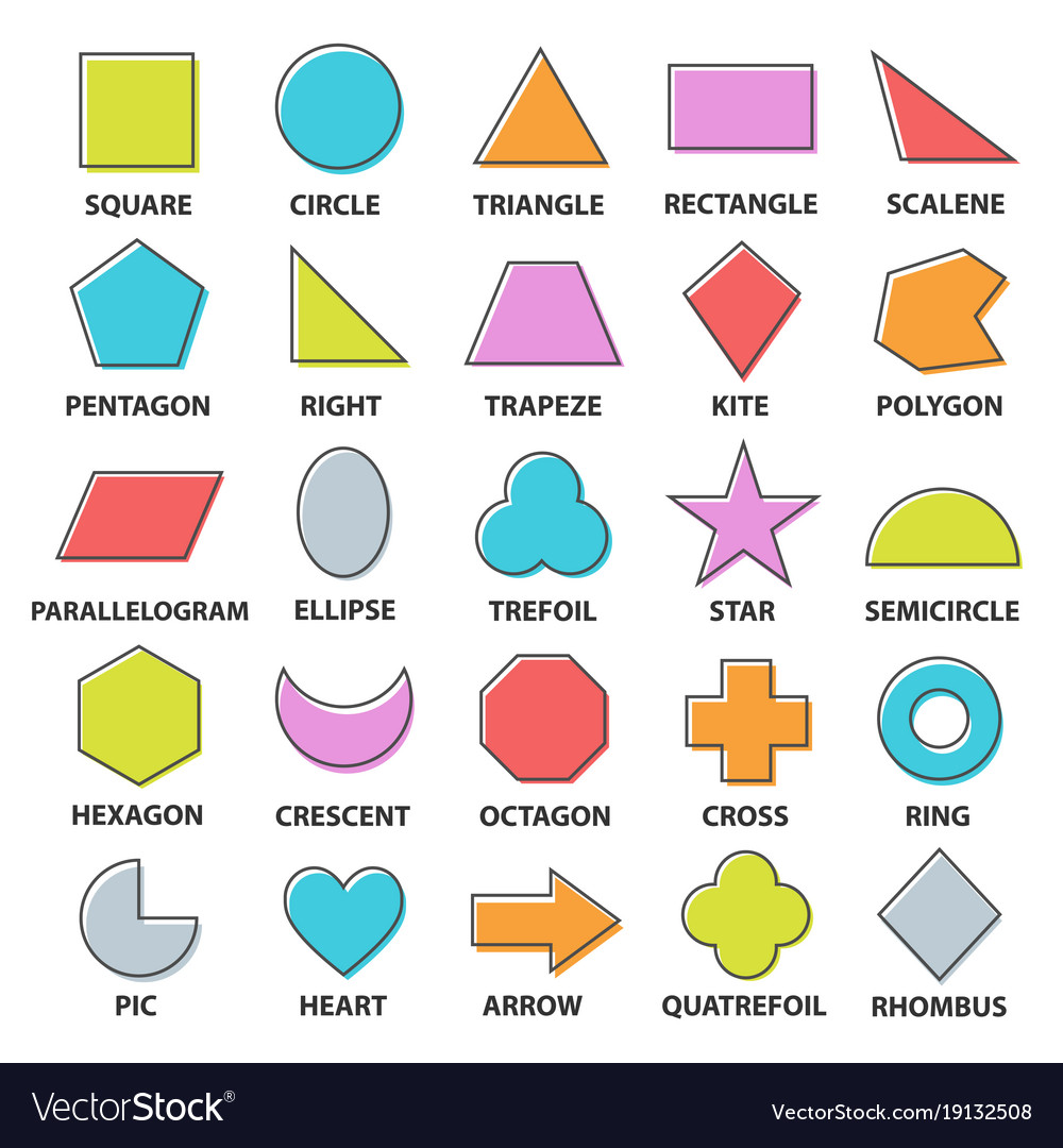Basic Shapes Set Royalty Free Vector Image VectorStock